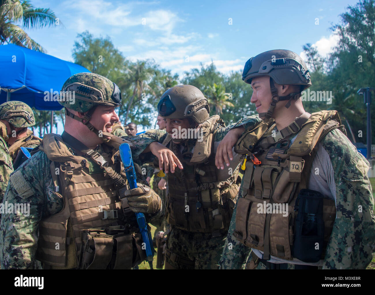 Embarked security team Sailors assigned to Coastal Riverine Group 1 ...