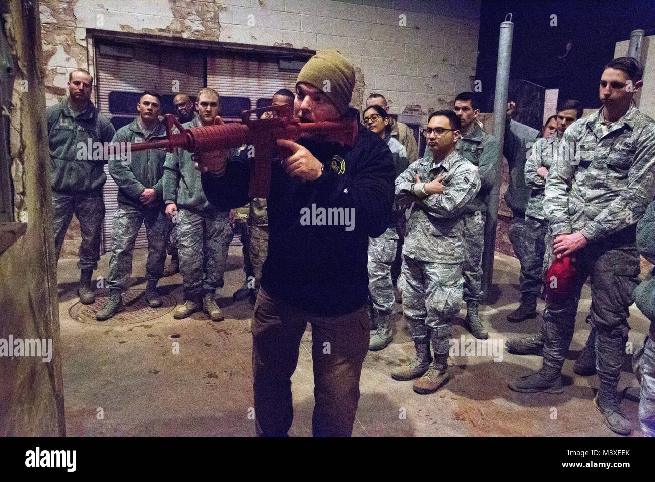 Jason Browning, center, an instructor with the 421st Combat Training ...
