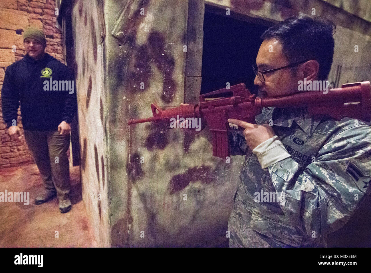 Jason Browning, left, an instructor with the 421st Combat Training ...