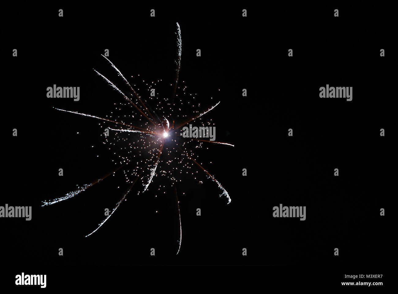 single high color colorful explosion at a fireworks night in the new ...