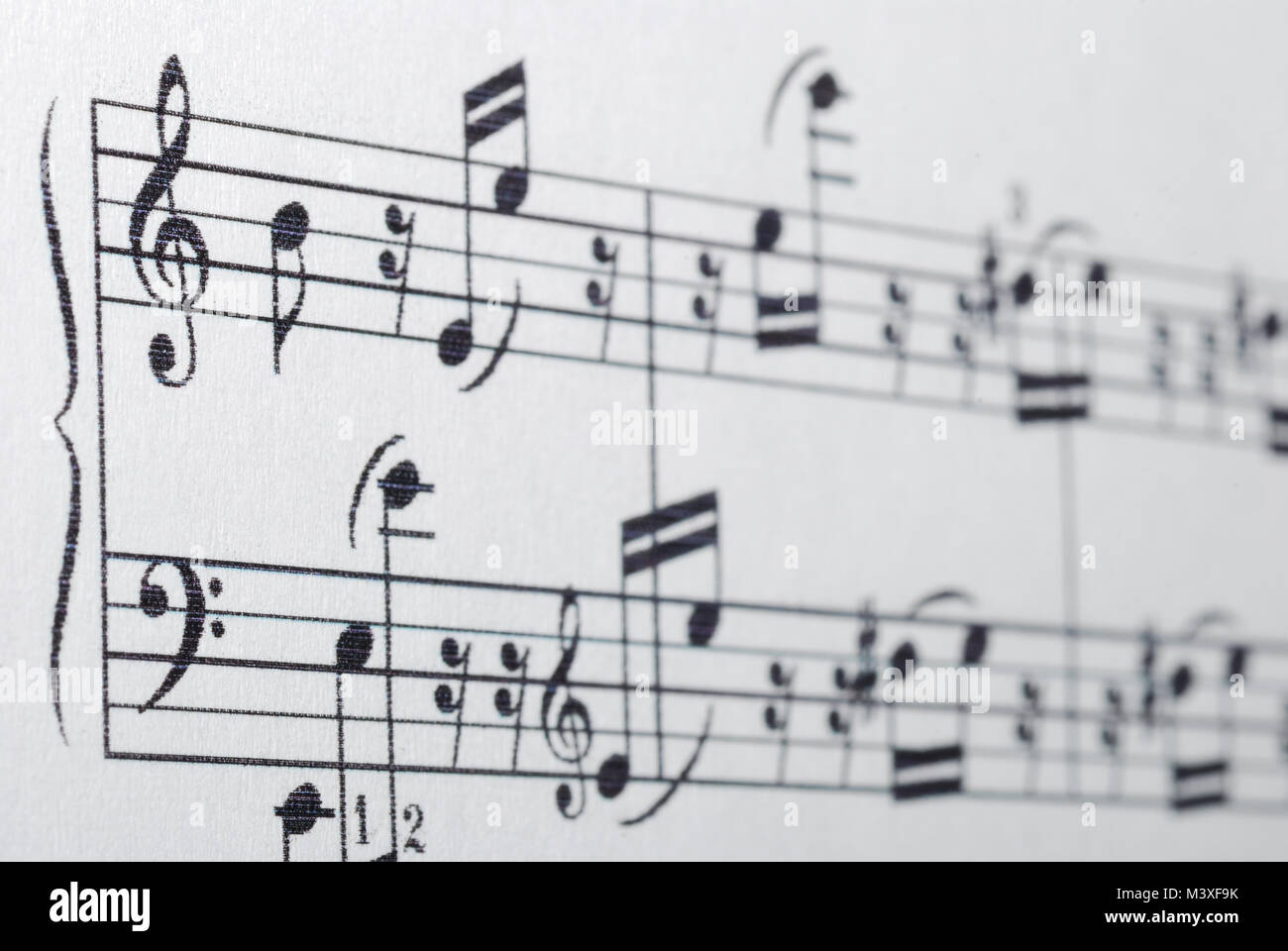 Closeup music notes on sheet hi-res stock photography and images - Alamy