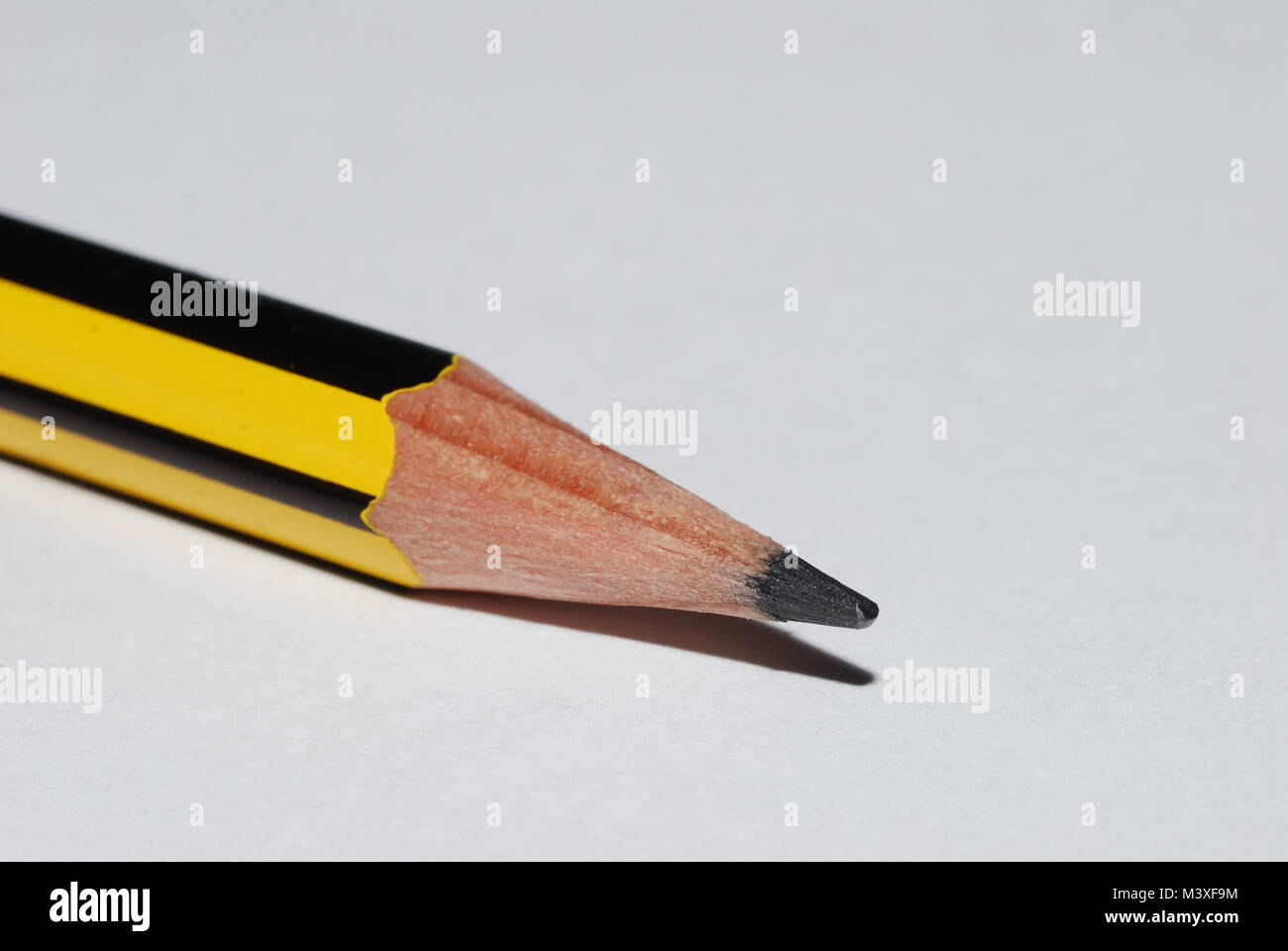 detailed view of a pencil sharpened on white background left Stock ...