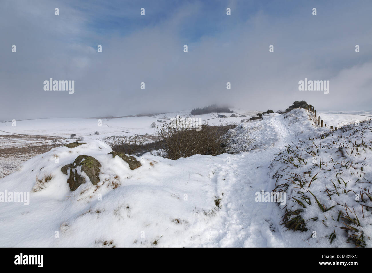 Hadrian's Wall: the view to the east from Highshield Crags, above Crag ...