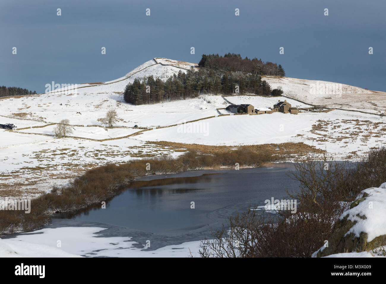Hadrian's Wall: the view to the east from Highshield Crags, above Crag ...