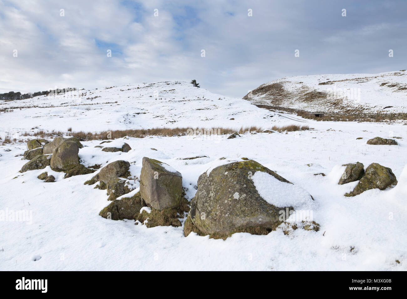 Hadrian's Wall: the stone remains of an ancient, native settlement at ...