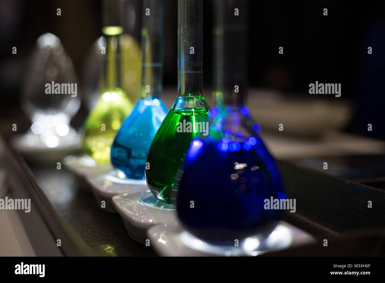Fantasy glass bottles magic liquid potion concept spell Stock Photo - Alamy