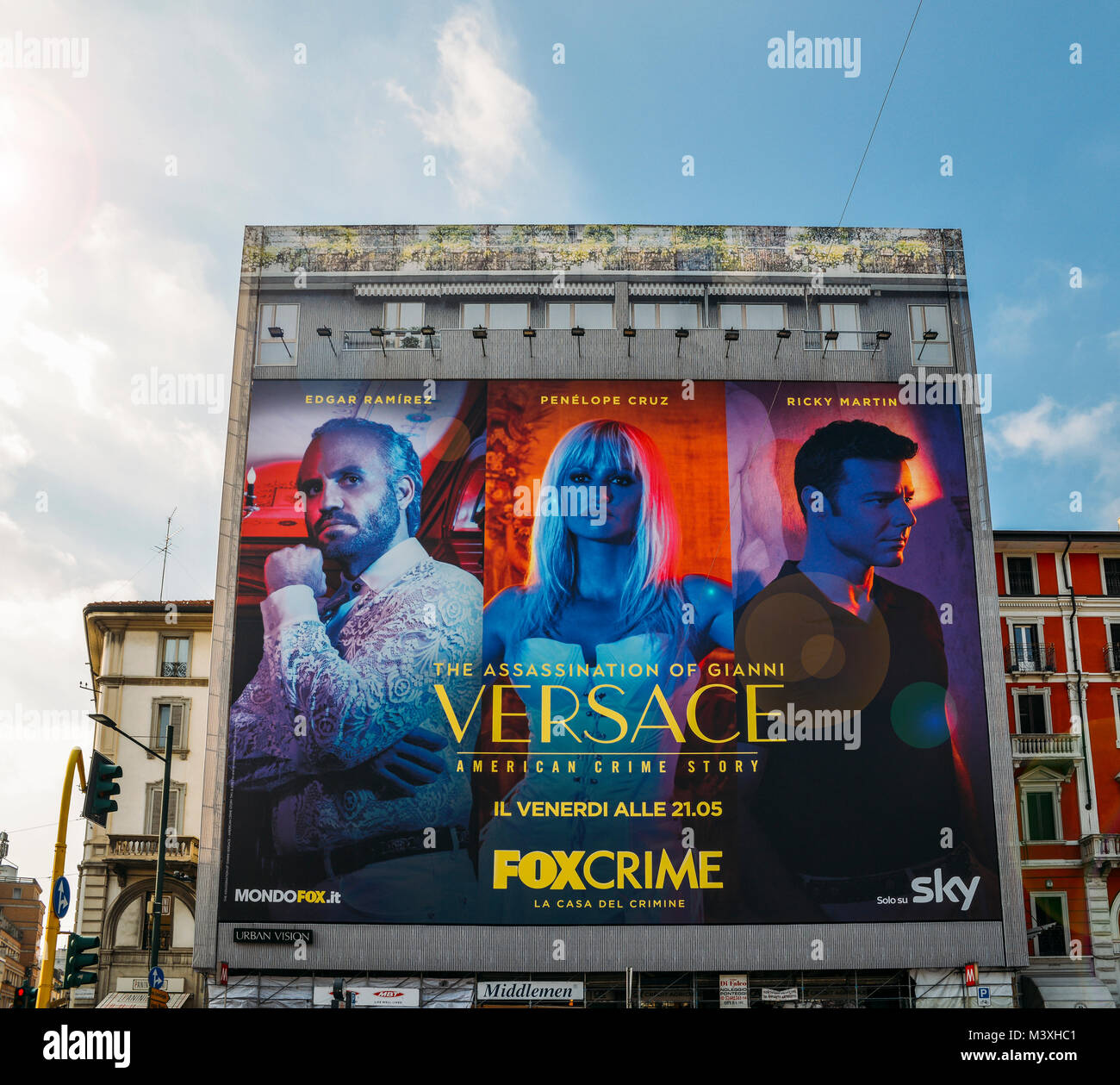 Giant billboard in Milan, Italy advertising the new TV Show Versace ...