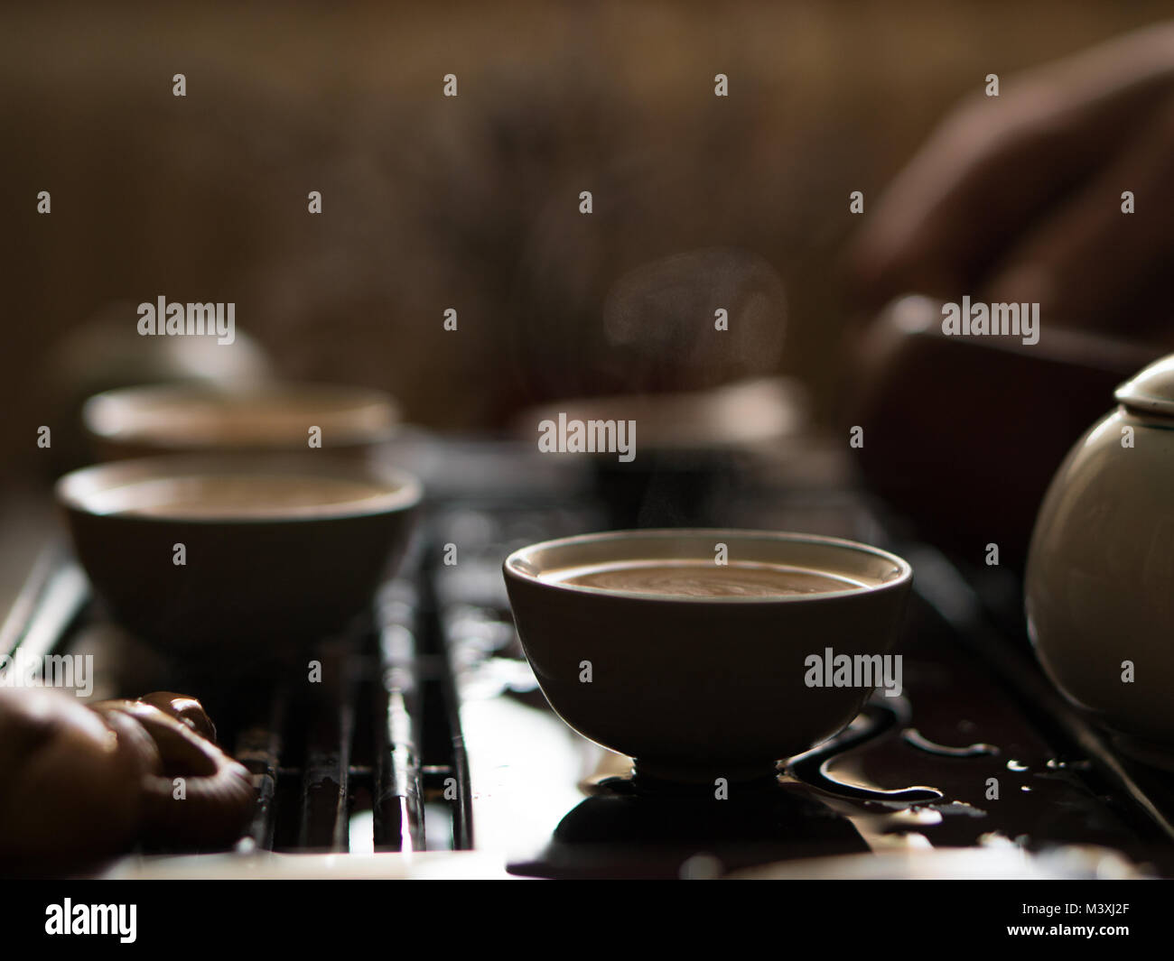 Exquisite Green Tea in Teapot at Traditional Chinese Tea Ceremony. Set ...