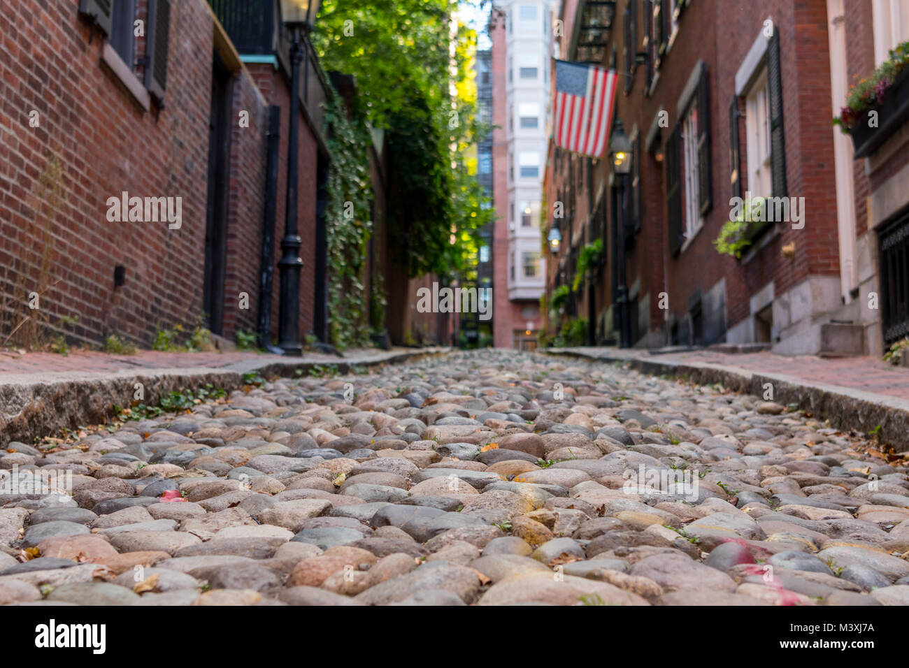 Boston street looking down hi-res stock photography and images - Alamy