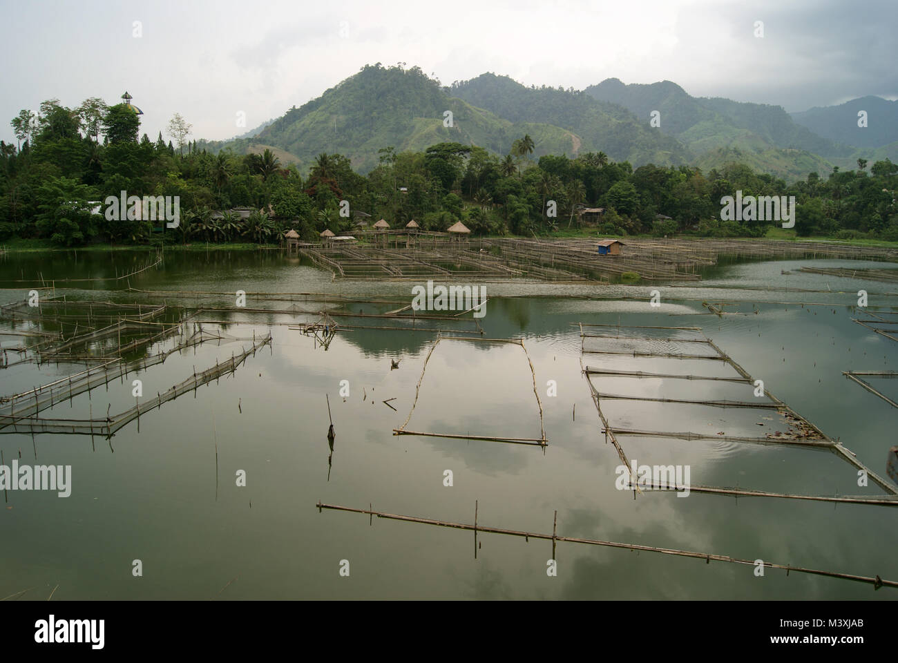 Sleepy Fishing Village in Lake Sebu Stock Photo - Alamy