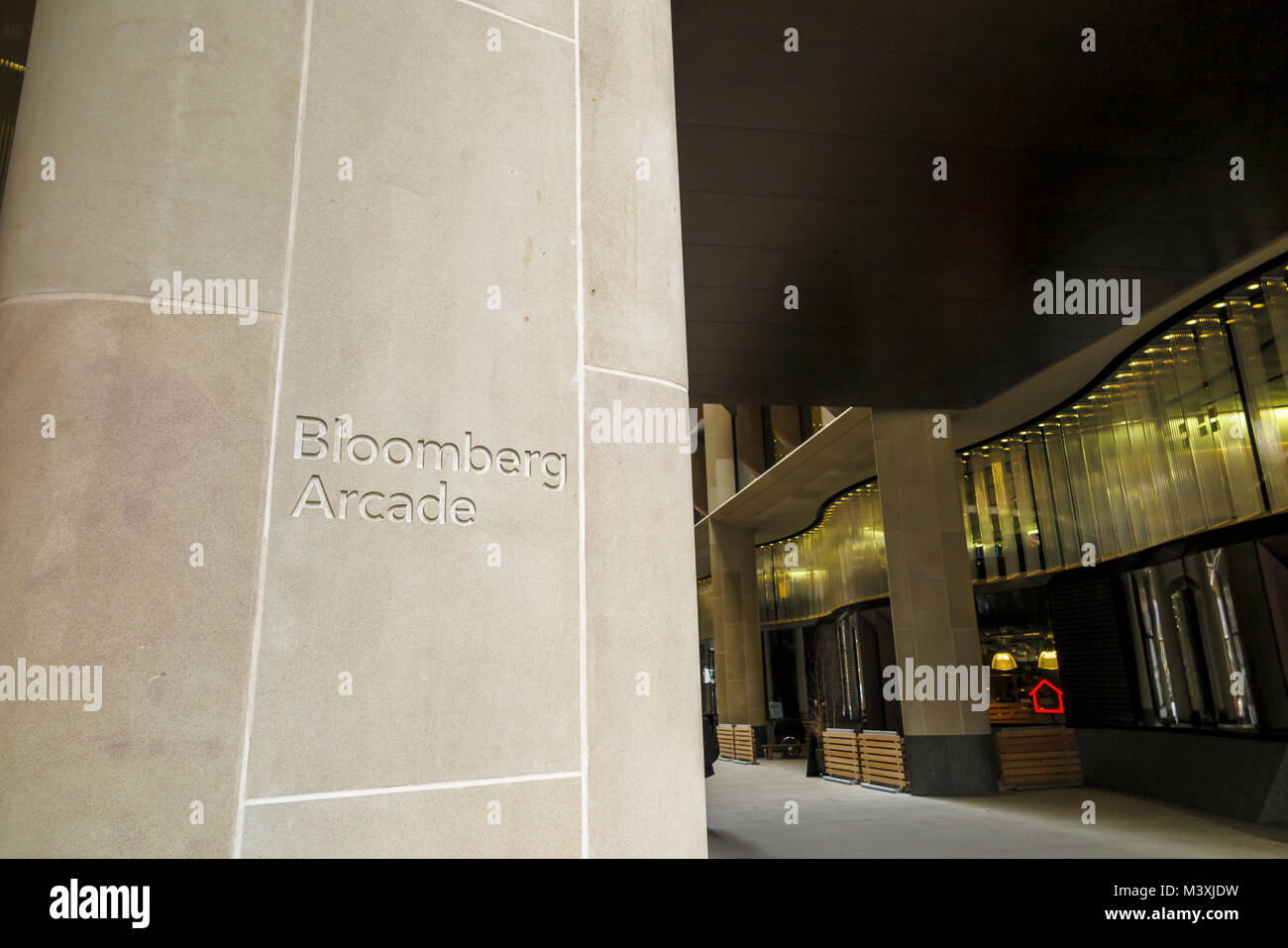 Bloomberg Arcade through the Bloomberg London Building, Bloomberg's new ...