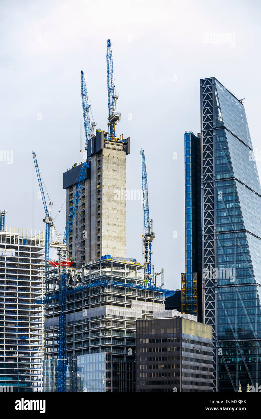 City of London changing skyline: concrete core of new financial ...