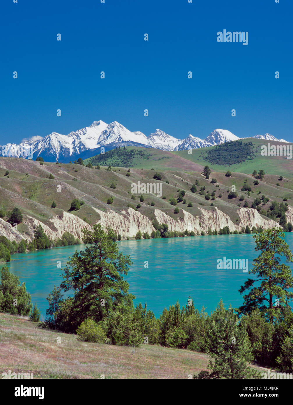 flathead river and mission mountains near ronan, montana Stock Photo ...