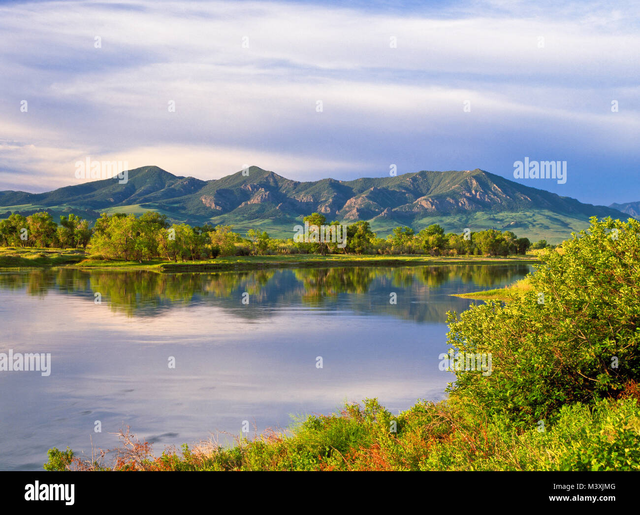missouri river below the adel mountains near cascade, montana Stock ...