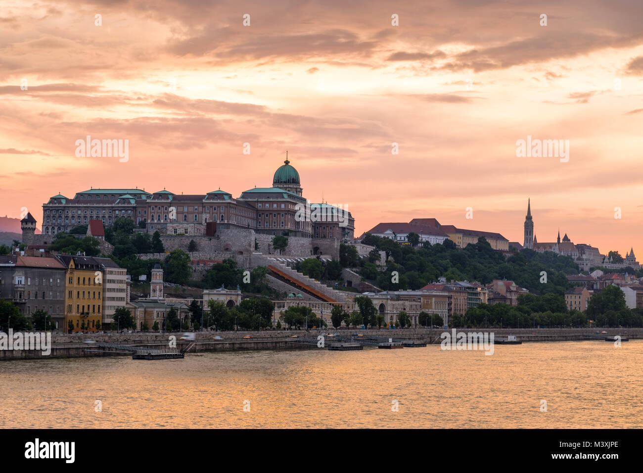 Aerial view of Budapest Castle at Sunset, Hungary Stock Photo - Alamy