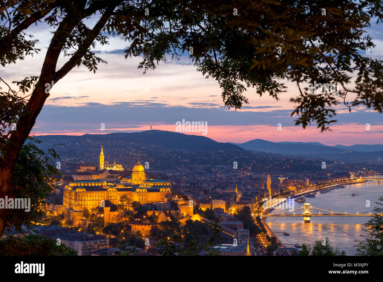 Aerial view of Budapest Castle at Sunset, Hungary Stock Photo - Alamy
