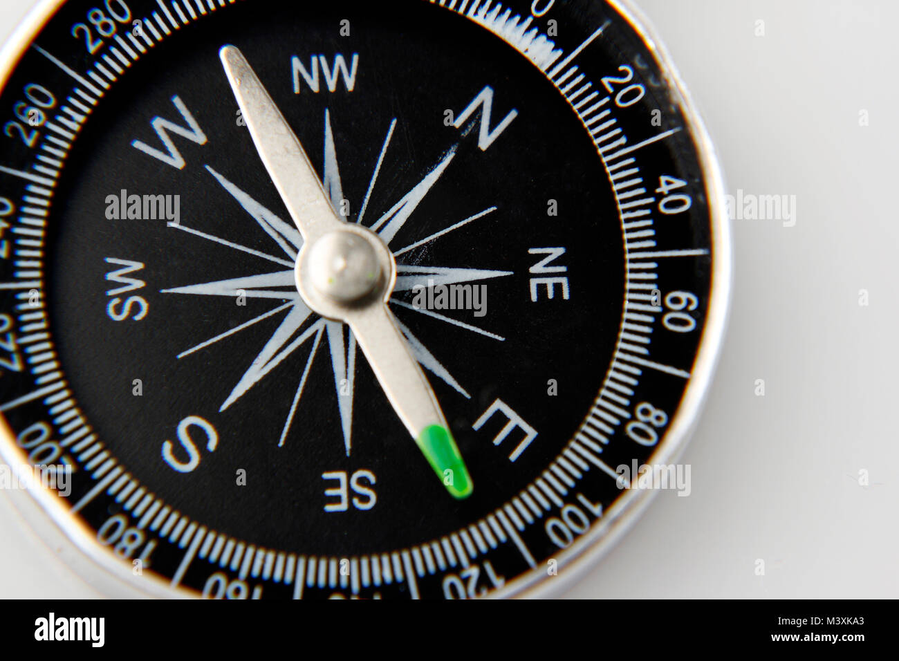 Closeup of compass on plain background Stock Photo - Alamy