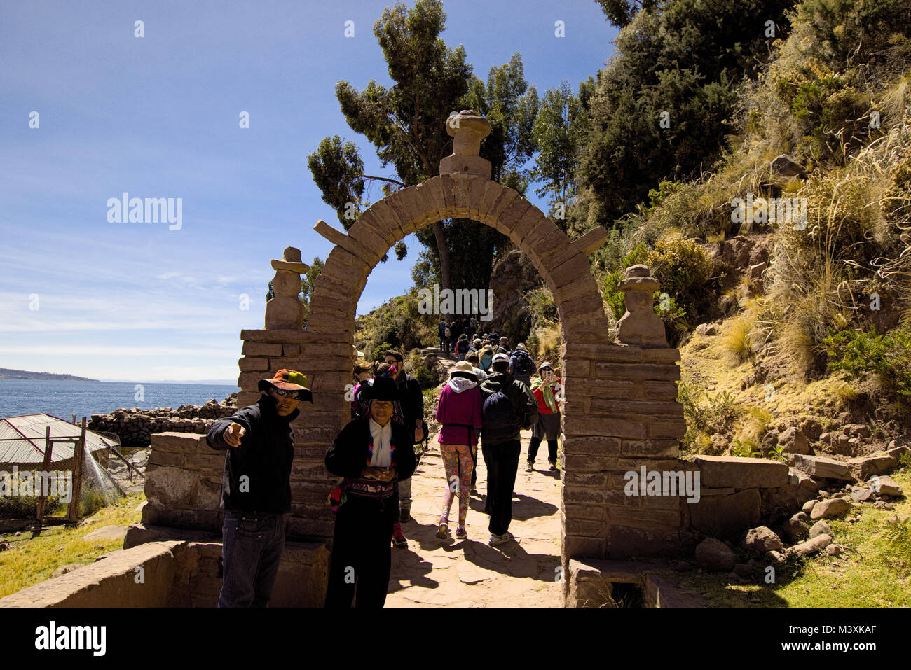 Gate at Taquile Island Lake Titicaca Peru Stock Photo - Alamy