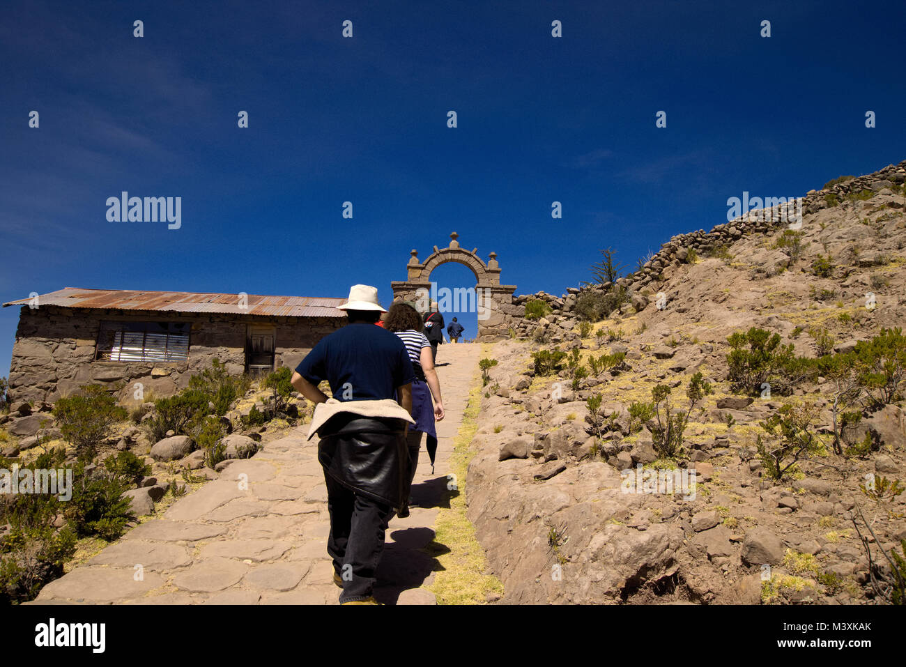 Gate at Taquile Island Lake Titicaca Peru Stock Photo - Alamy