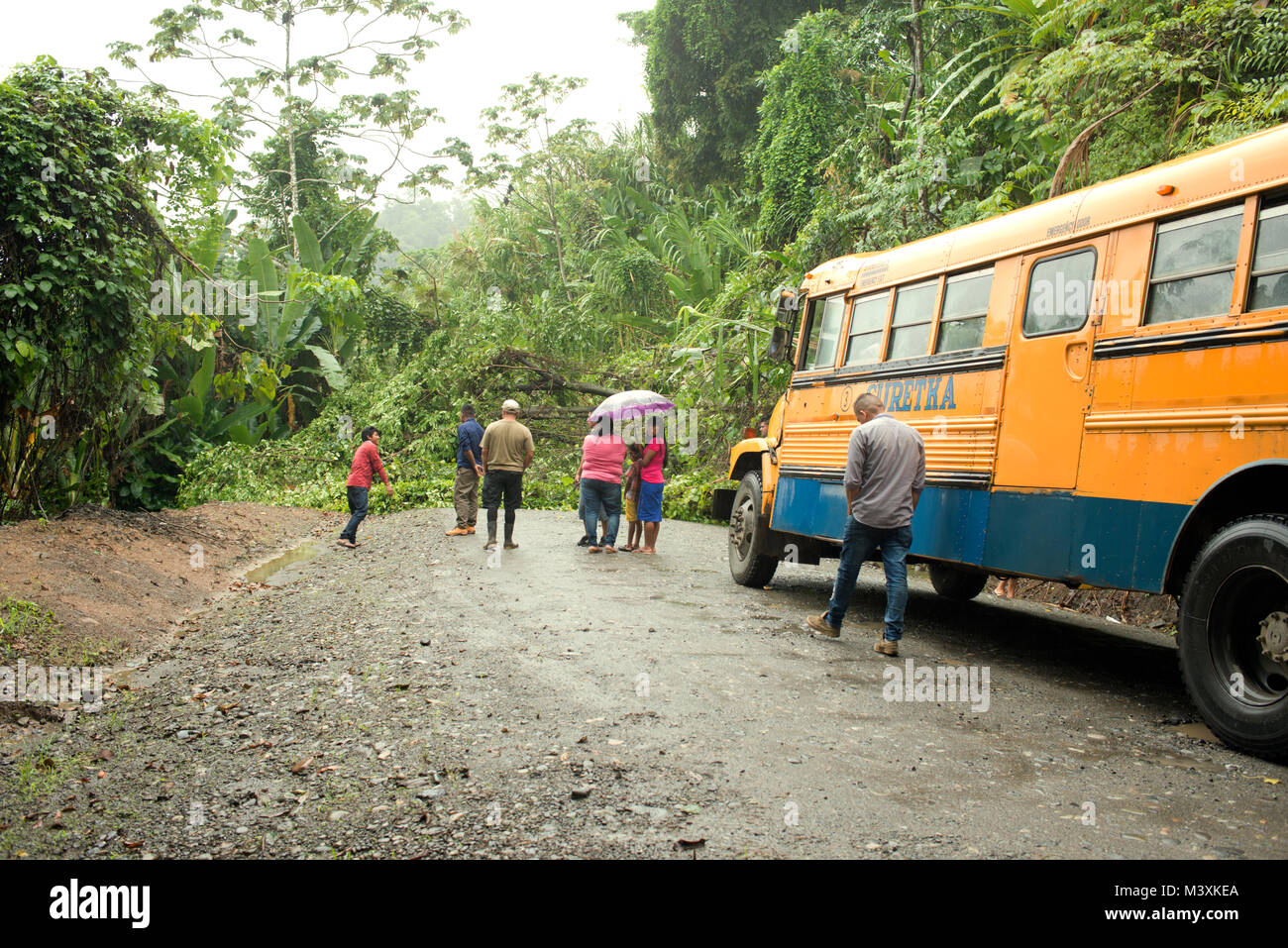 Hurricane Otto caused a landslide that blocked the road from Bribri to ...