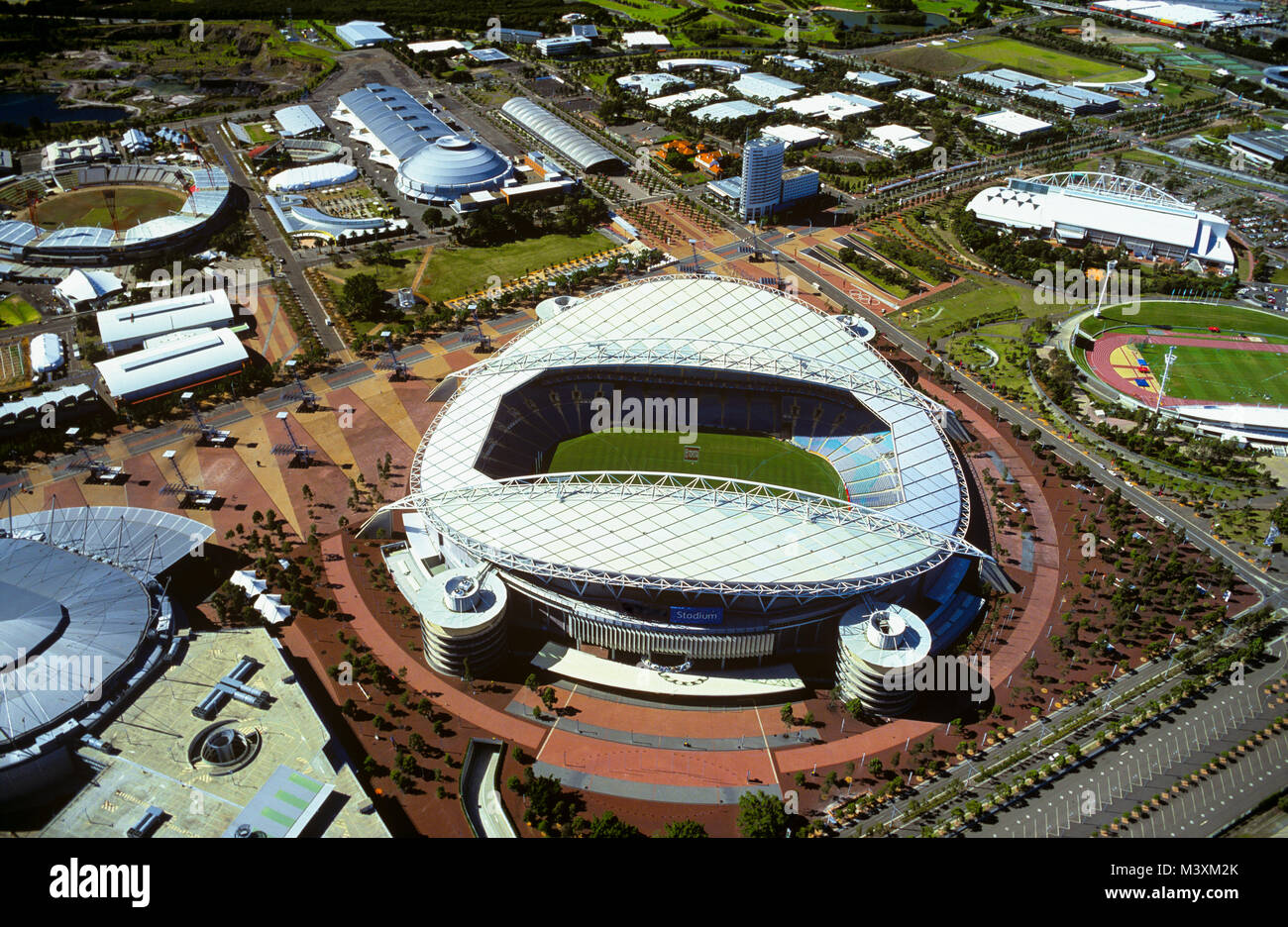 An Aerial View Of Sydney Olympic Park Main Games Venue For The Sydney an-aerial-view-of-sydney-olympic-park-main-games-venue-for-the-sydney
