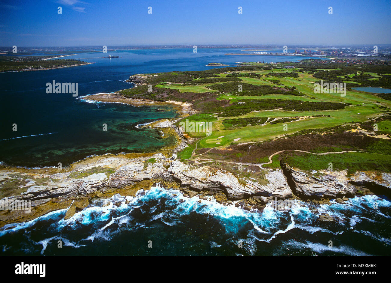 An aerial view of New South Wales Golf Course looking towards Botany ...