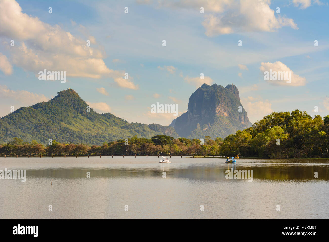 Hpa-An: mount Zwegabin, lake, , Kayin (Karen) State, Myanmar (Burma ...