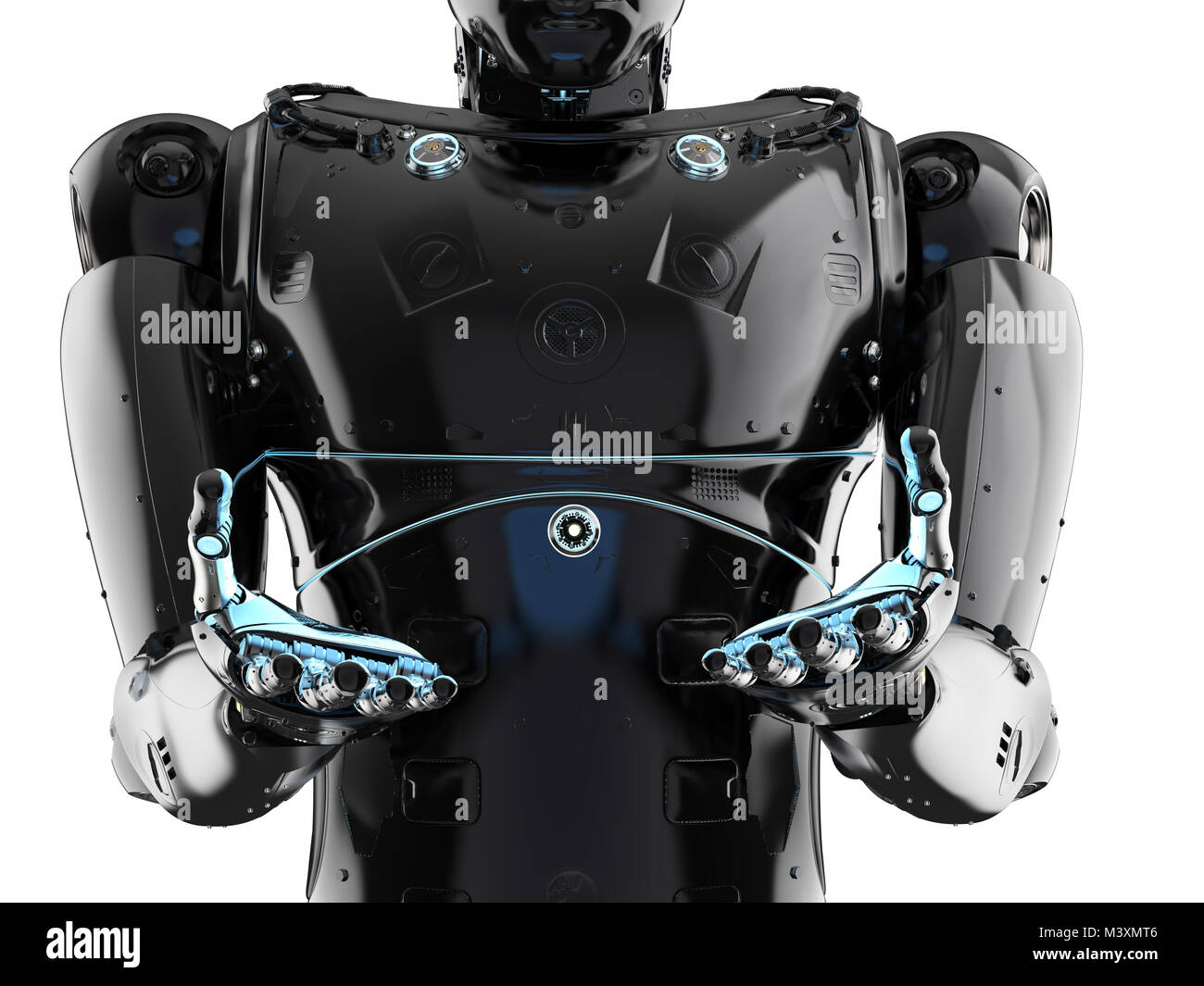 3d rendering humanoid robot with empty hand extend Stock Photo - Alamy