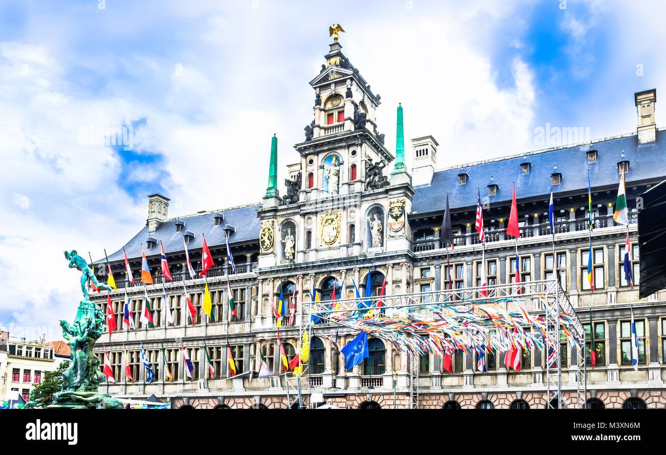 View on city hall of Antwerp - Belgium Stock Photo - Alamy