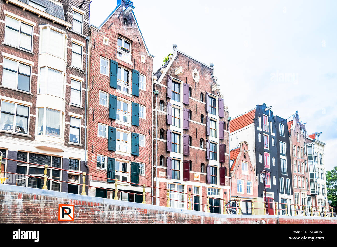 View on typical brick buildings in Amsterdam - Netherlands Stock Photo ...