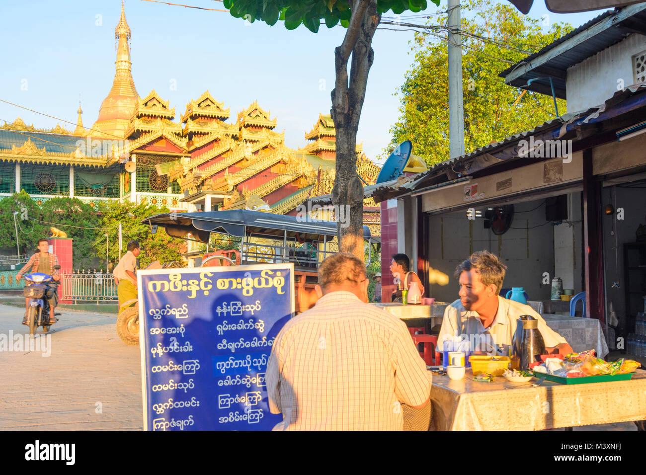 Hpa-An: Shweyinhmyaw Paya temple pagoda, restaurant, , Kayin (Karen ...