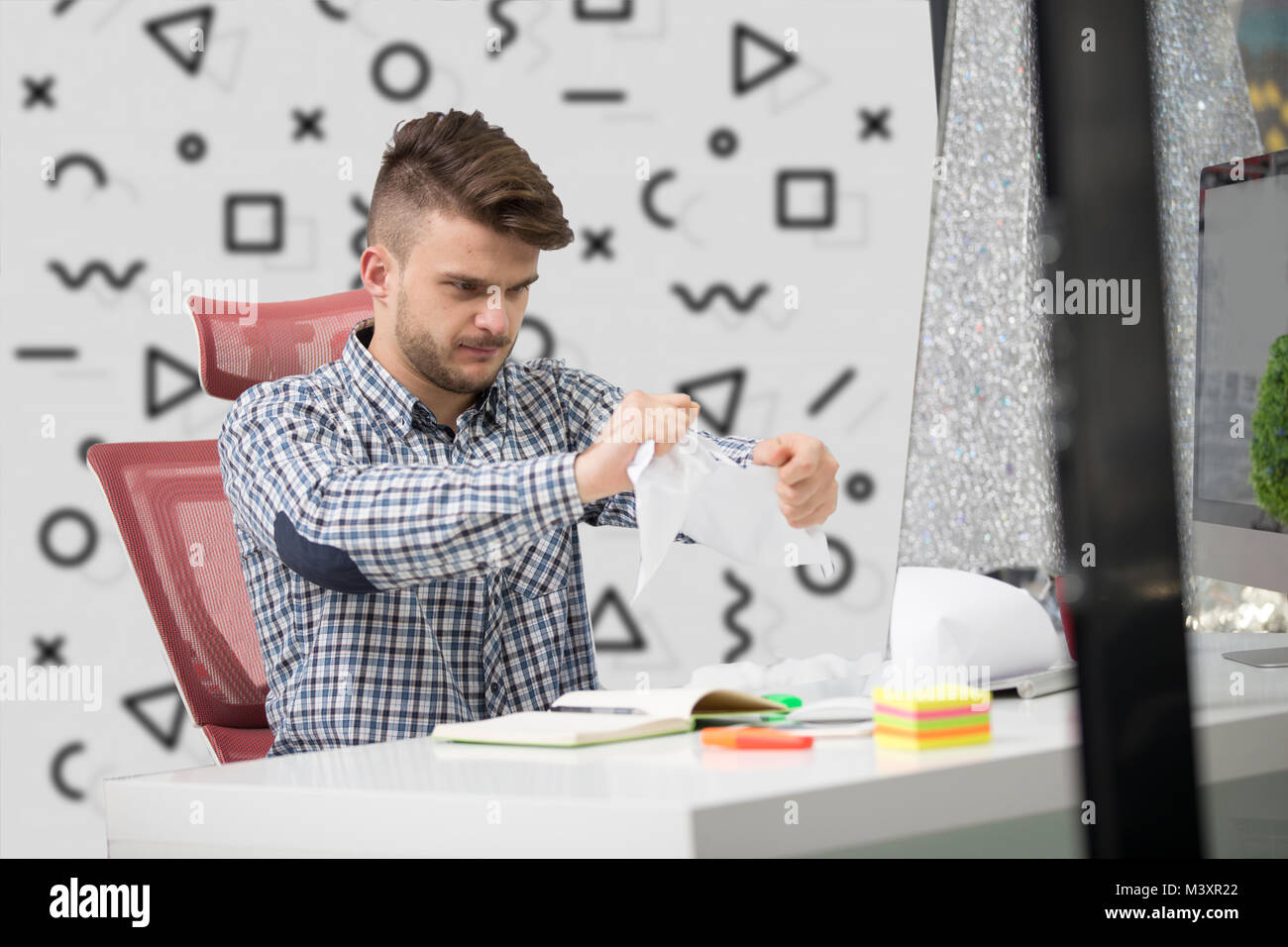 business, people, stress, emotions and fail concept - angry businessman ...