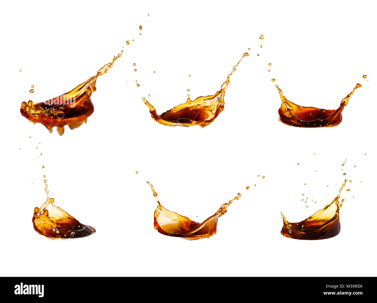 coffee splash collection, isolated on white background. Set of brown ...