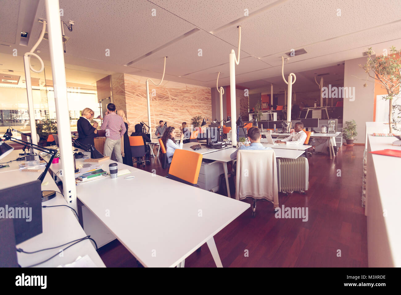 startup business people group working everyday job at modern office ...