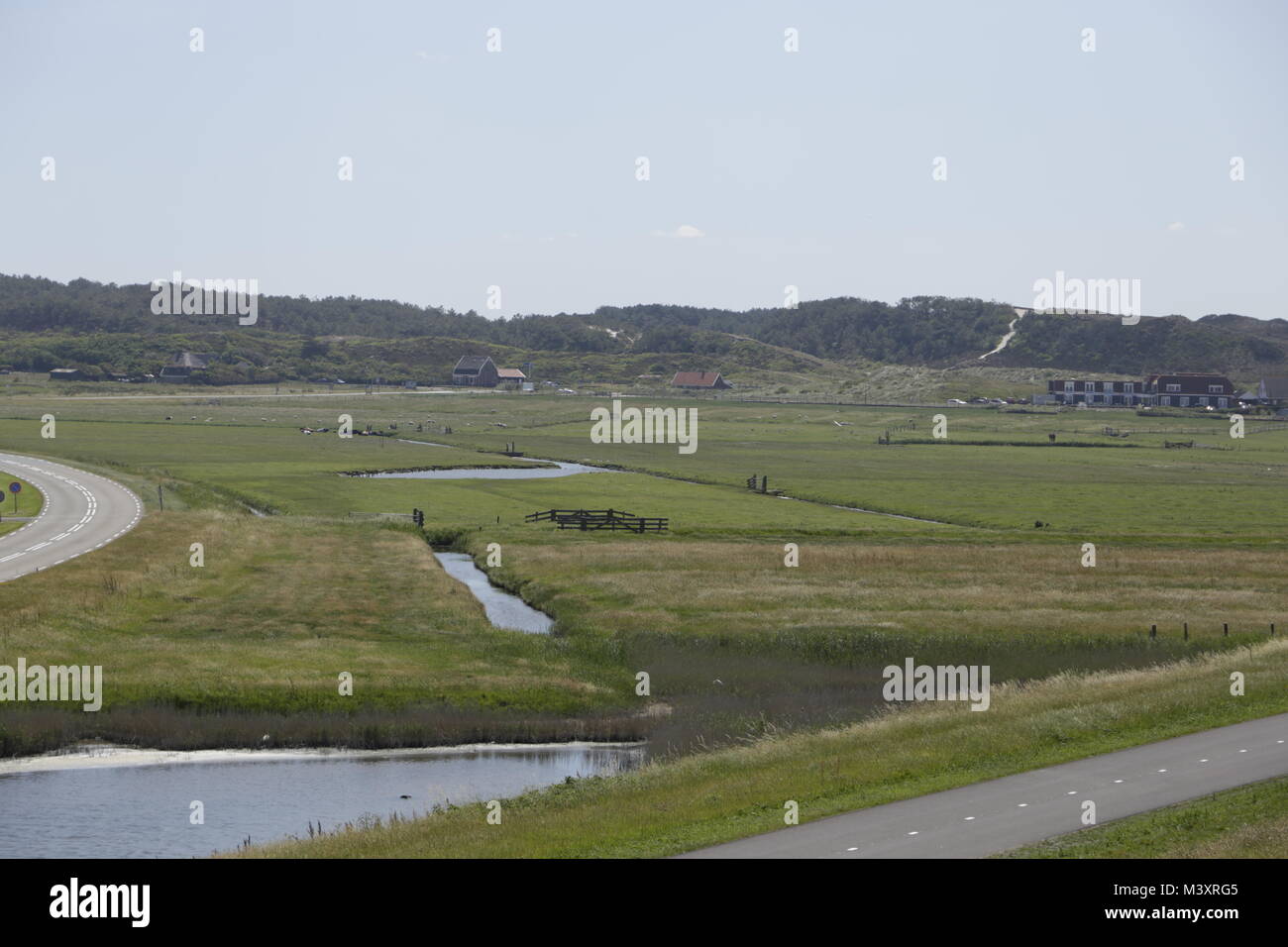Hargen in the Netherlands dunes and dike and countryside Stock Photo ...
