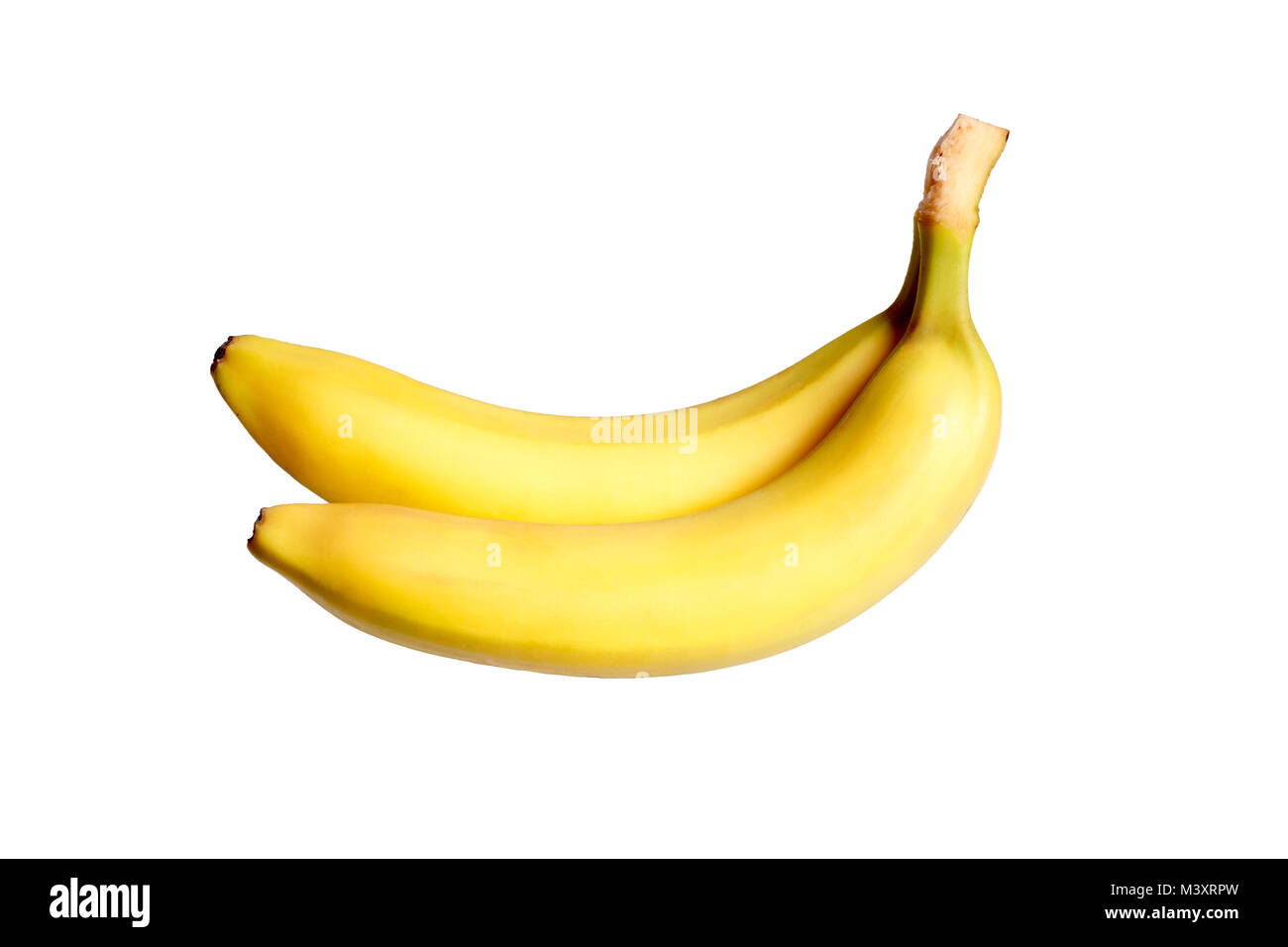 Two bananas on a white background, isolated Stock Photo - Alamy