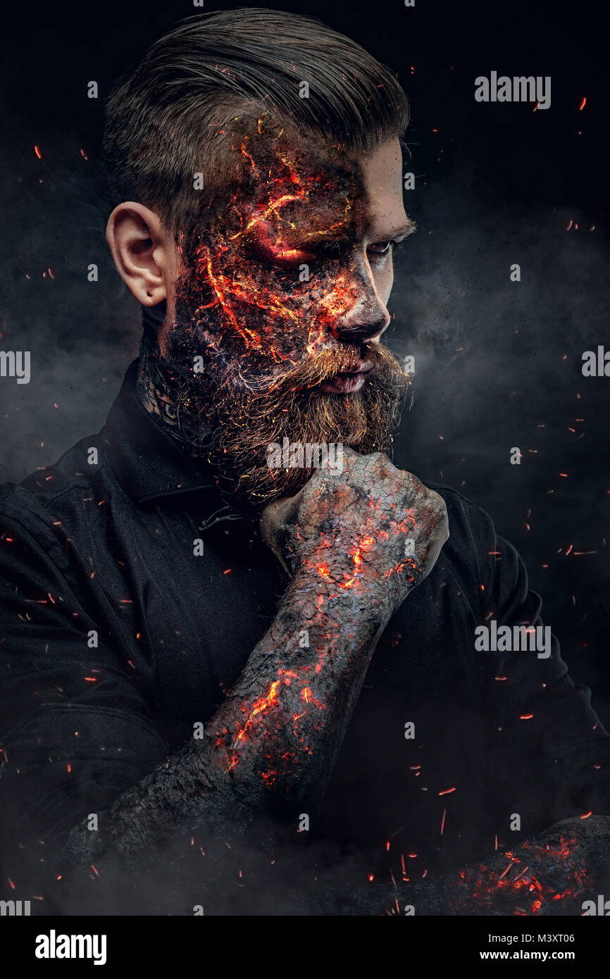 Creepy demonic male Stock Photo - Alamy