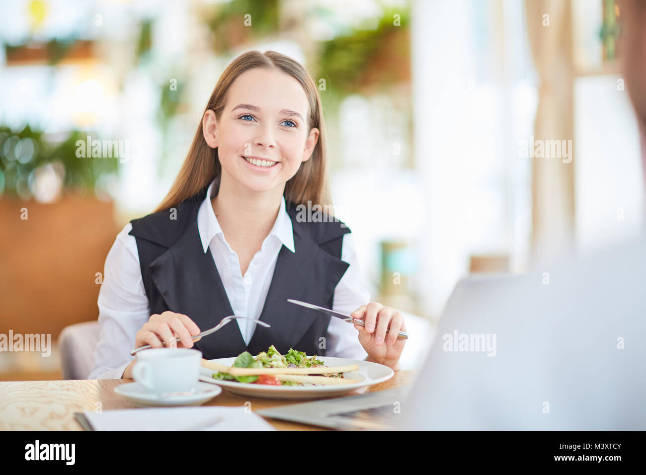 Having business lunch Stock Photo - Alamy