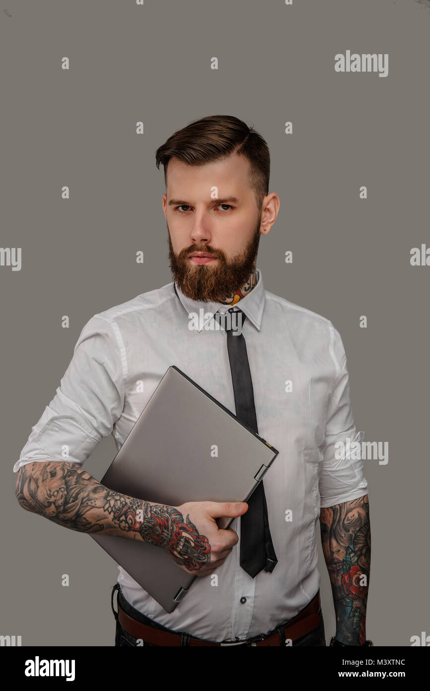 Bearded white man tattoo hi-res stock photography and images - Alamy