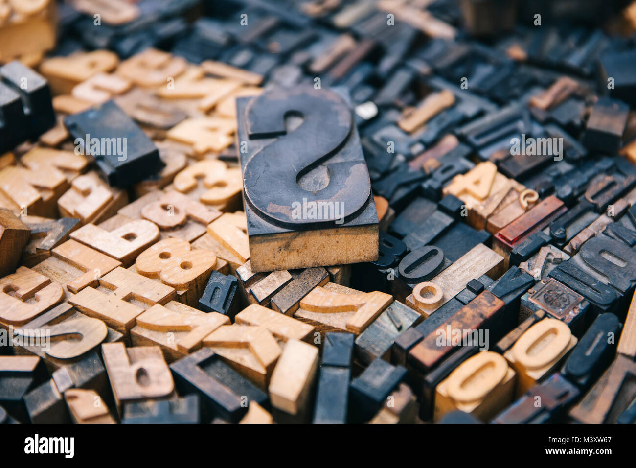 Closeup detail of the vintage old printing letters Stock Photo - Alamy