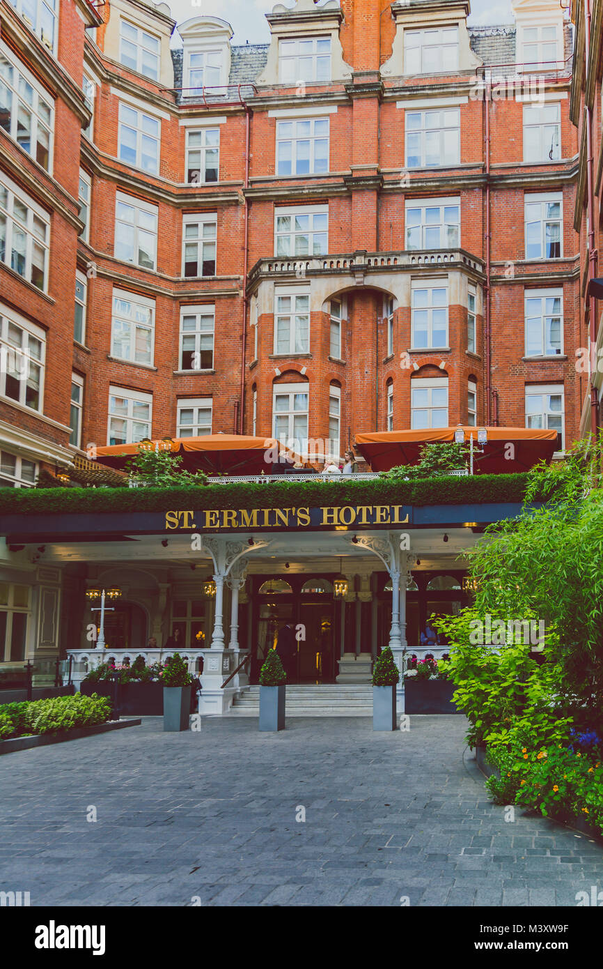 LONDON, UNITED KINGDOM - August, 15th, 2015: exterior of the St Ermin's ...