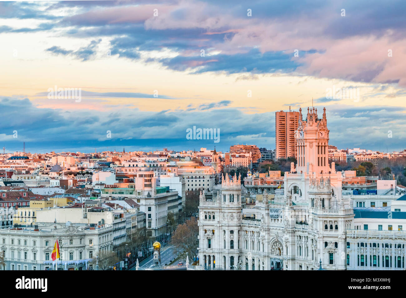 Aerial view of madrid city from fine arts circle viewpoint bar Stock ...