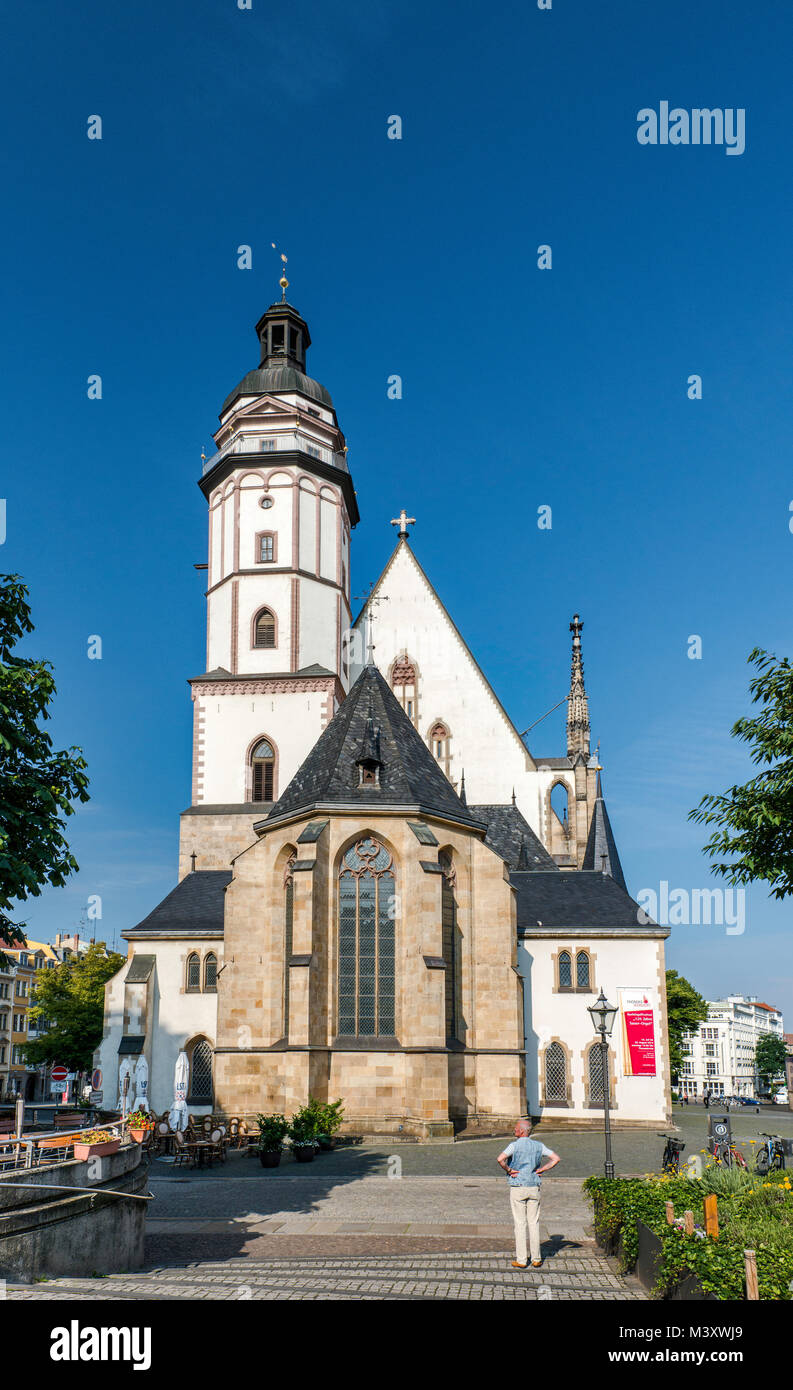 Thomaskirche (St Thomas Church) at Thomaskirchhof in Leipzig, Saxony ...
