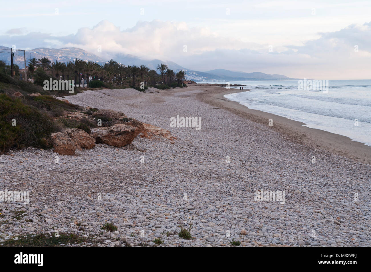 morning at the coast of Alcossebre, Costa del Azahar, Spain Stock Photo ...