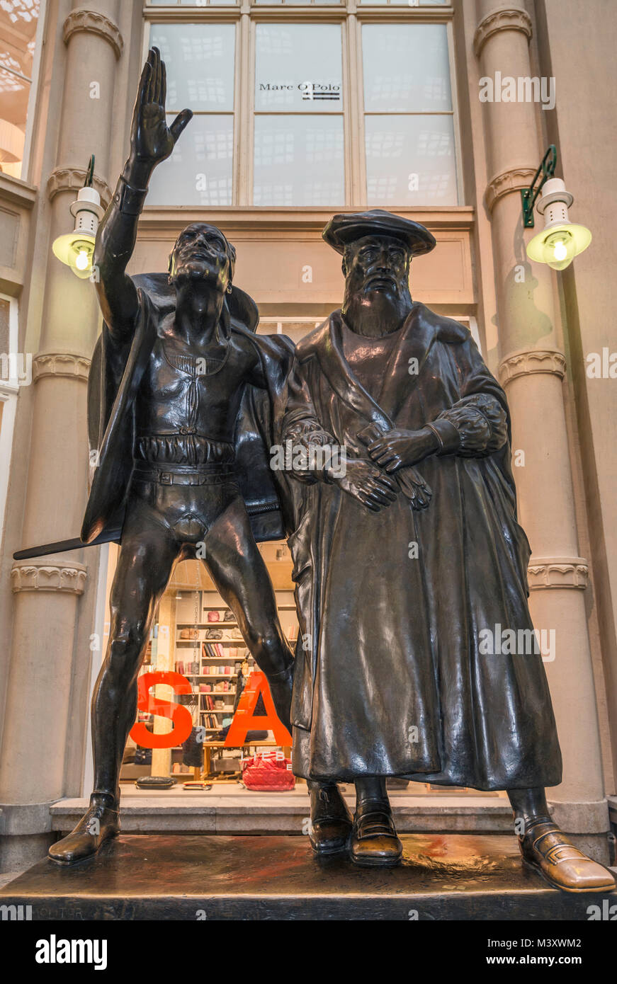 Statue of Mephisto and Faust, sculpted by Mathieu Molitor in 1913, at ...