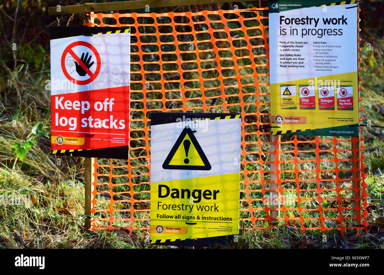 Forest operations warning signs forestry hi-res stock photography and ...