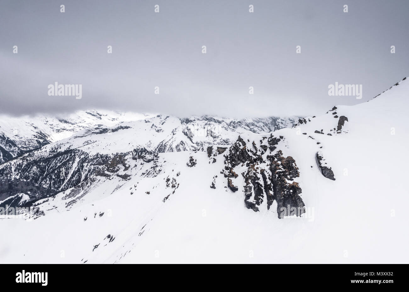 Swiss Alps in snow Stock Photo - Alamy