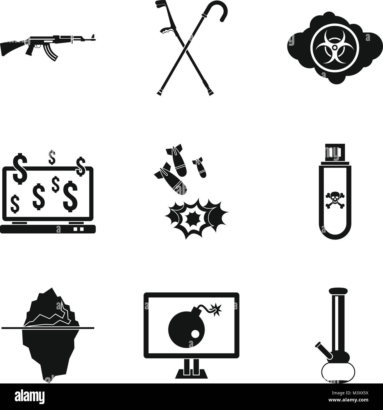 Oppression icons set, simple style Stock Vector Image & Art - Alamy