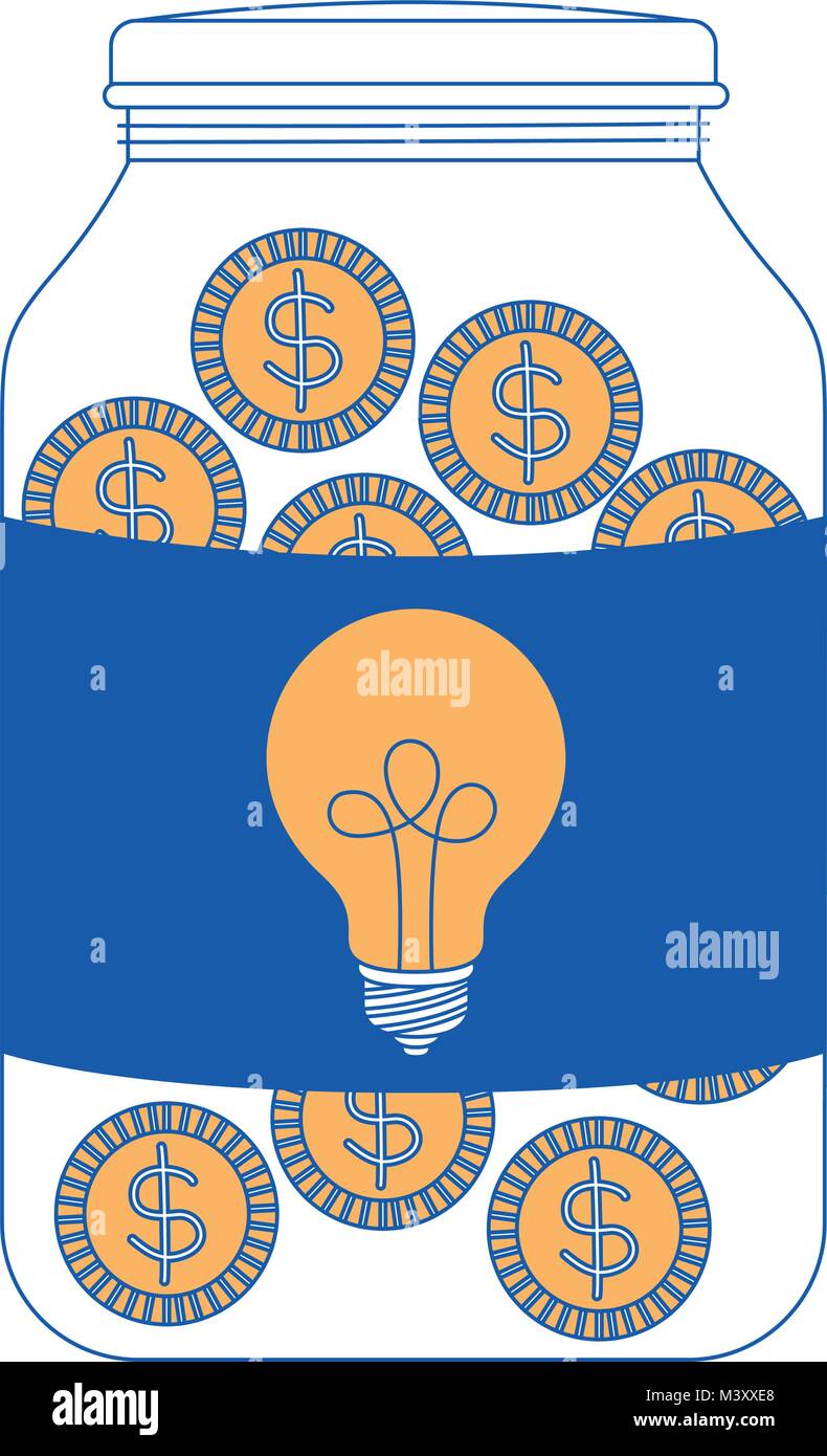 glass jar with coins Stock Vector Image & Art - Alamy