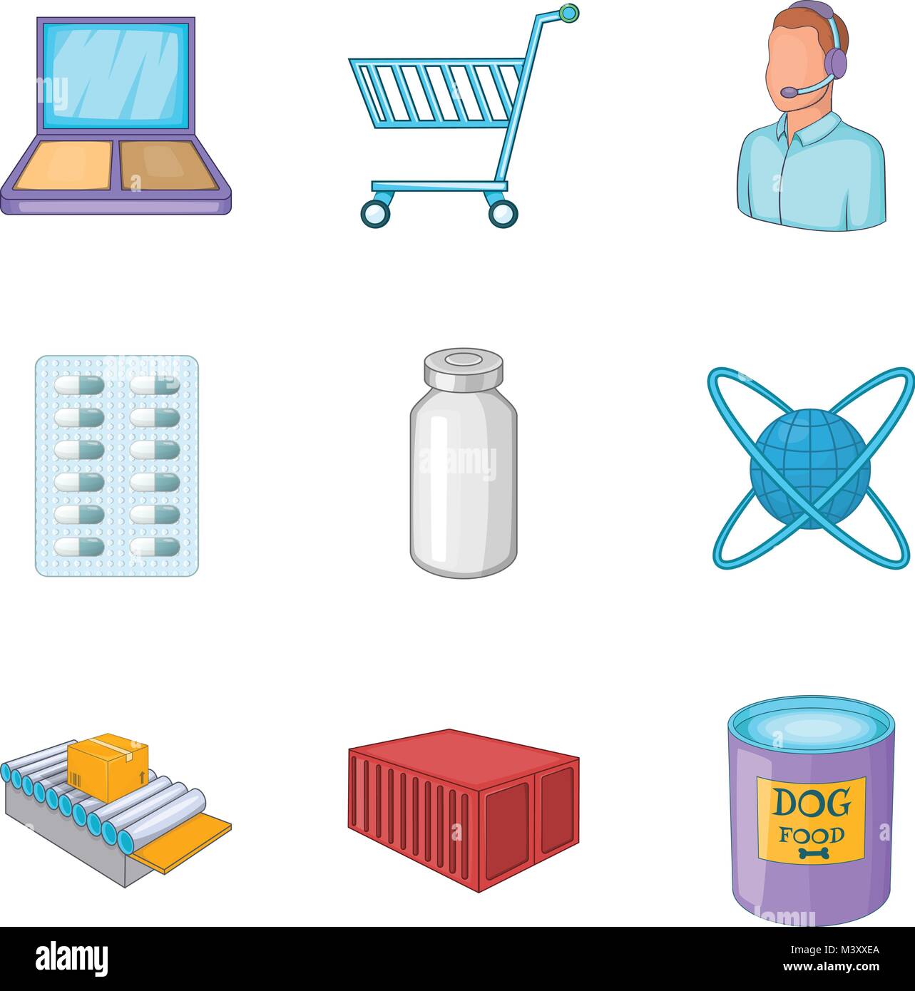 Urgent delivery icons set, cartoon style Stock Vector Image & Art - Alamy